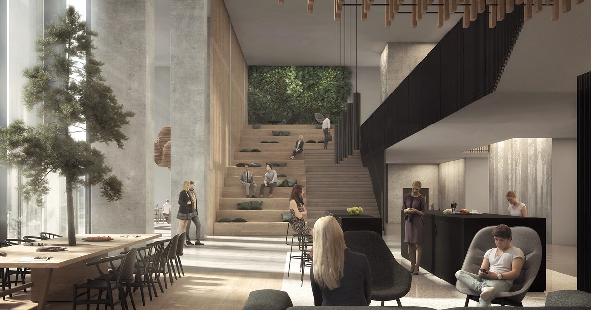 An office building lobby that's like a Swedish summer house | www ...